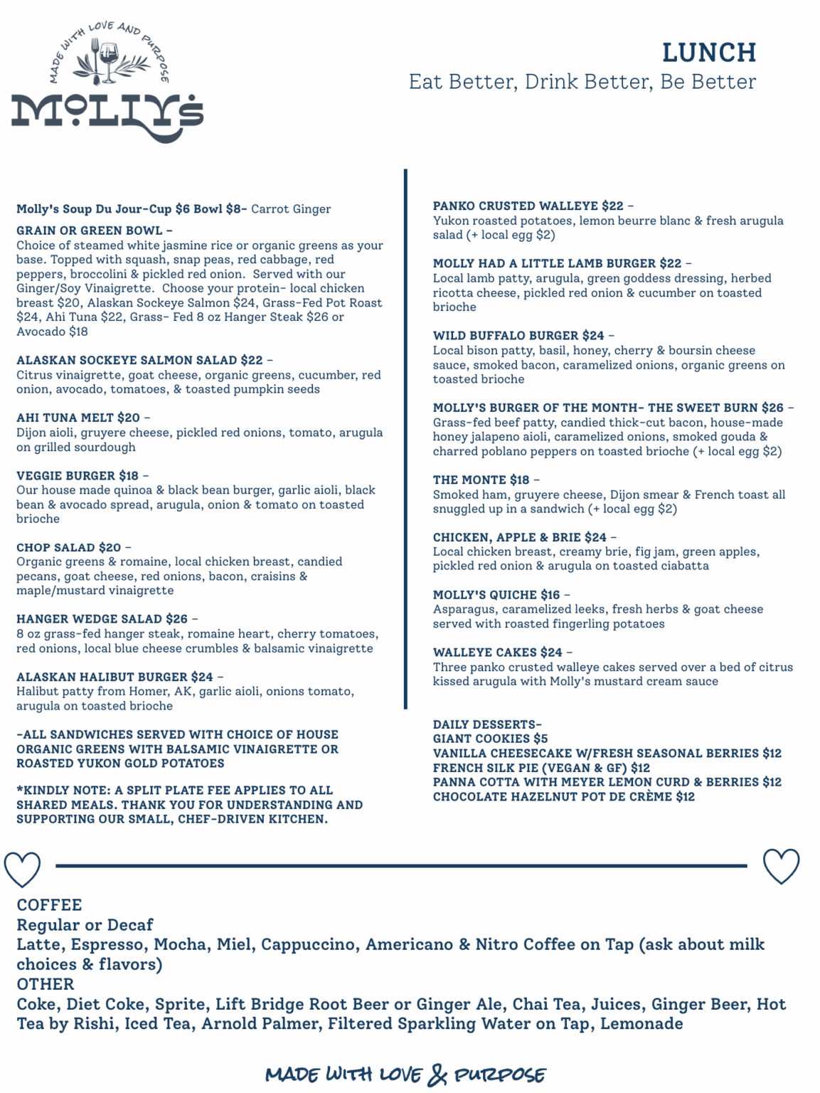 Food Menu | Molly's