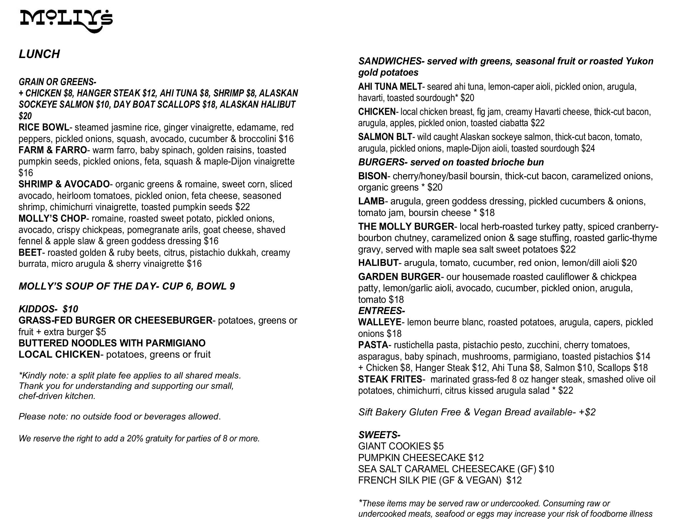 Lunch Menu 11.7.25 png | Molly's