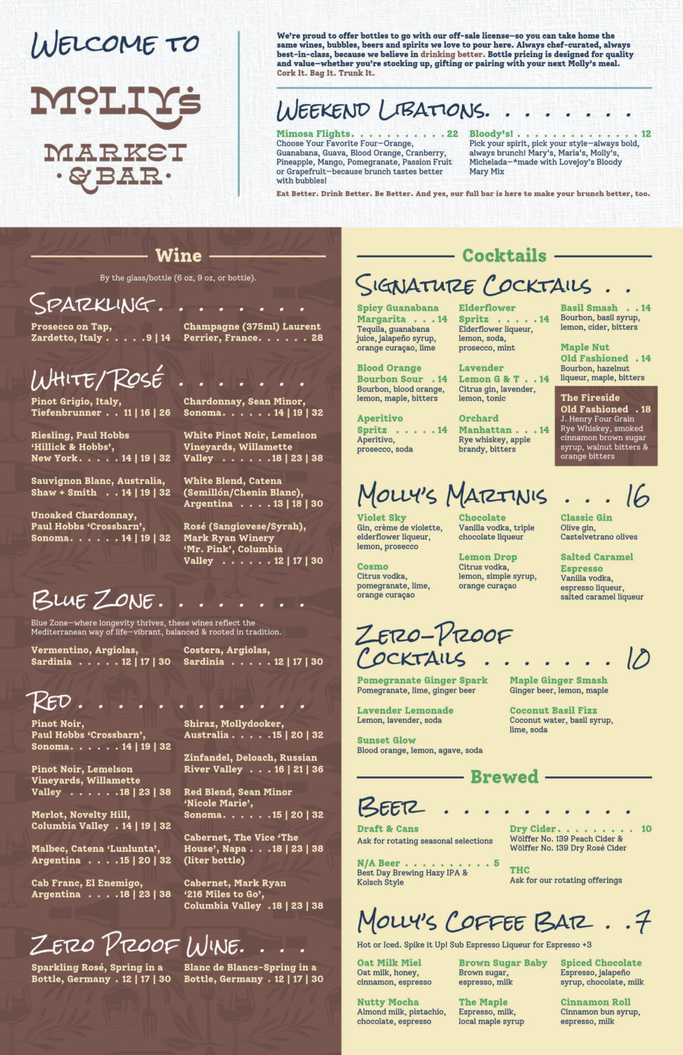 Food Menu | Molly's