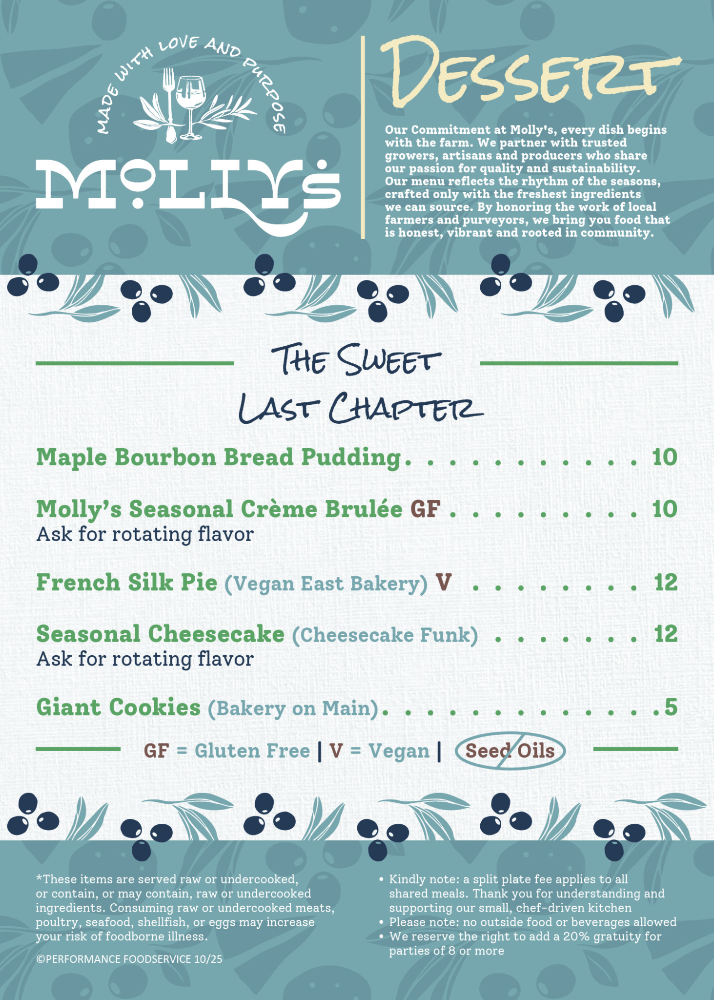 Food Menu | Molly's