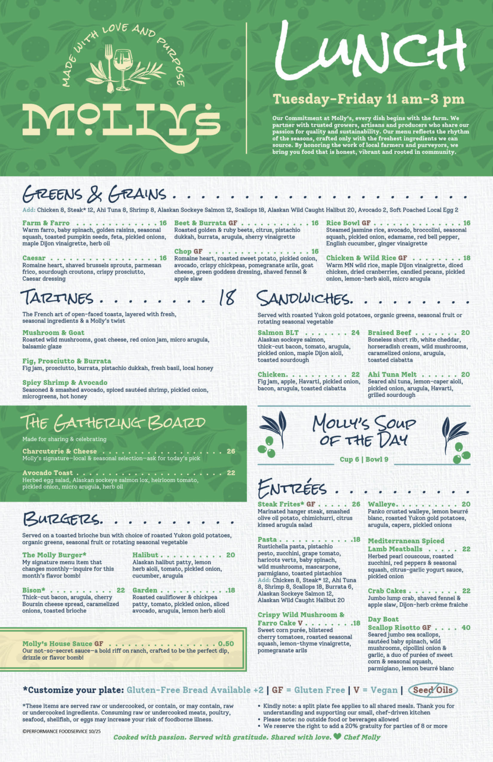 Food Menu | Molly's