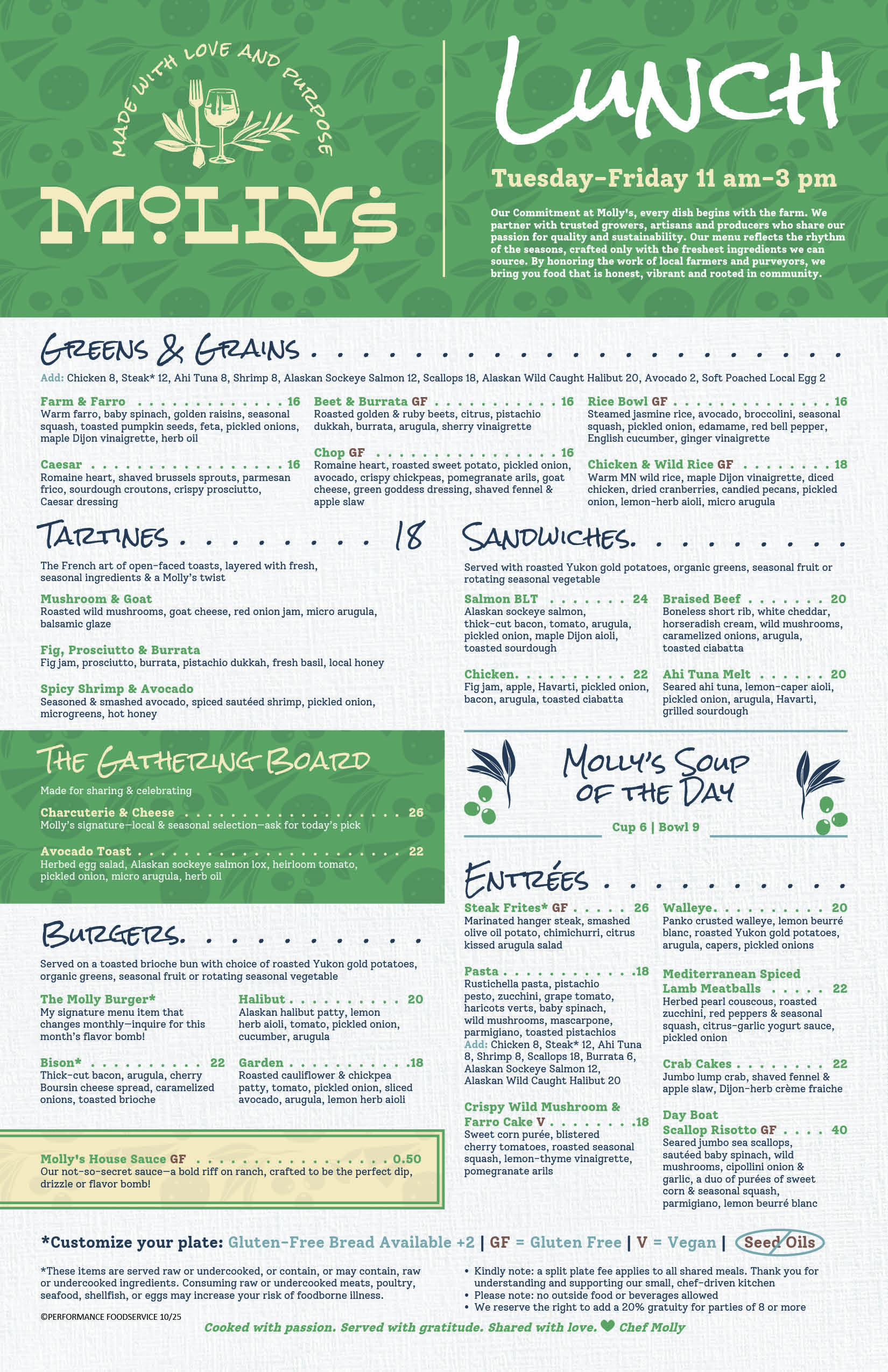 Food Menu | Molly's