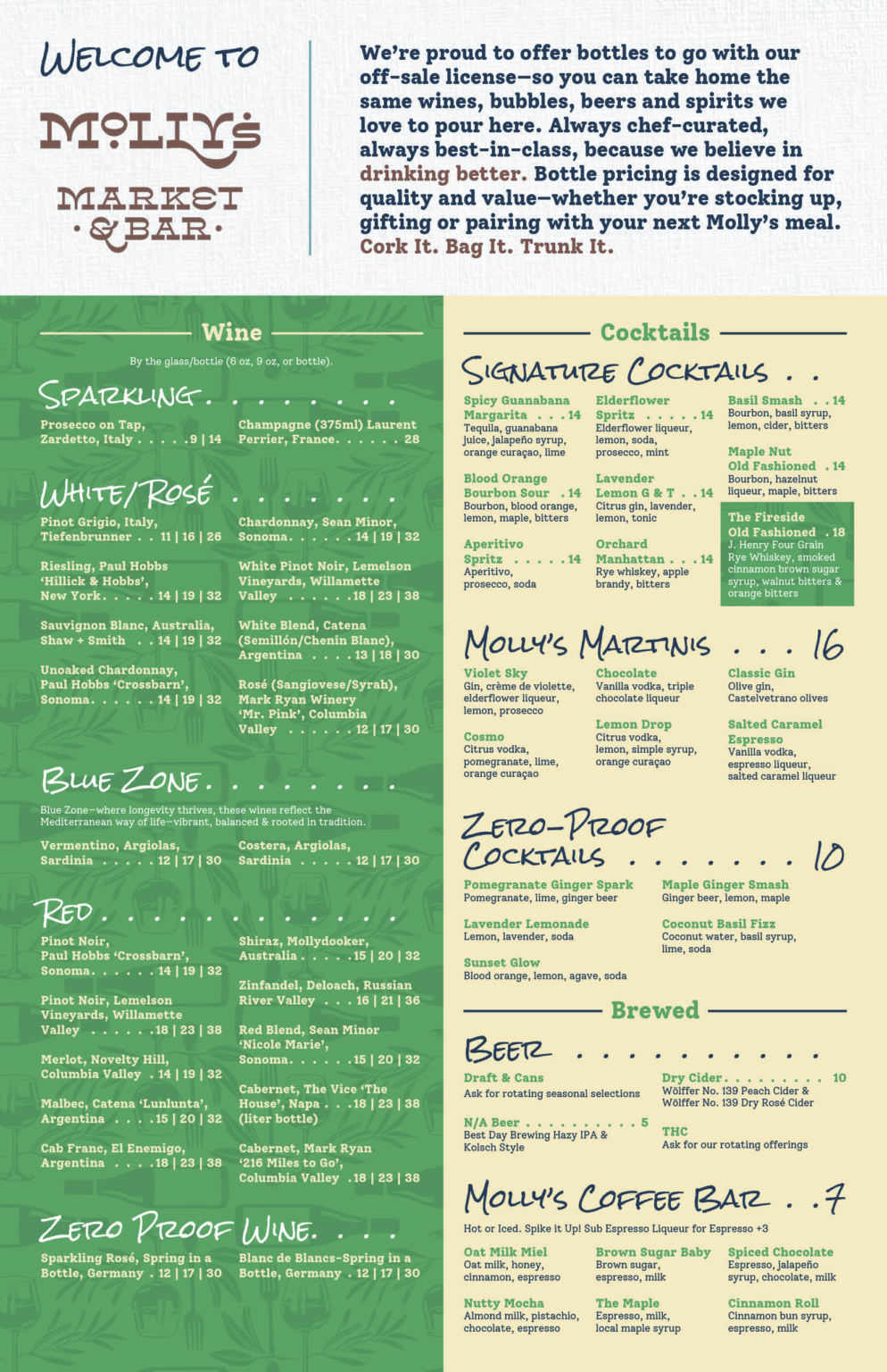 Food Menu | Molly's